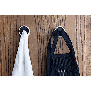 Original Kitchen Towel Holder/Hook with Adhesive to Hang Dish Towels, Tea Towels, Dishcloths, Rags and Hand Towels with a Push. Handy accessory for RV, Bathroom, Shower, Cabinets, Inside & Outside