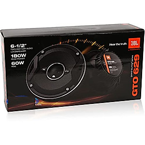 JBL GTO629 6.5" GTO 2-Way 360 Watts MAX Power Grand Touring Series Coaxial Car Audio Speakers Bundled with Alphasonik