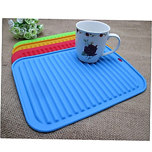 NOLITOY 3pcs Silicone Mat Dish Drying Mats Insulation Pad Silicone Mat Drain Tray Non-slip Pad Dining Table