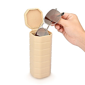 iGuerburn Large Sunglasses Case Hard Shell, Indestructible Travel Glasses Case Waterproof Eyeglasses Tube Case for Oakley (Khaki)