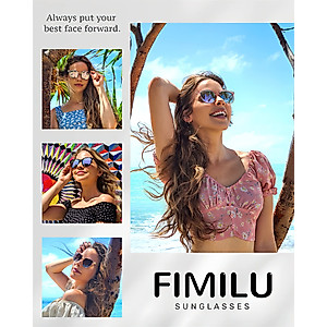 FIMILU 2 Packs Sunglasses for Women Polarized UV400 Protection Lens Big Frame Fashion Glasses Trendy Stylish Shade