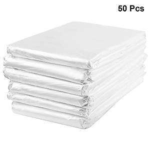 Hemoton White Garbage Bags Clear Garbage Bags, 50 pcs Trash Bags Garbage Bags, Wastebasket Bin Liners, Thickened Trash Bags for Bathroom Bedroom Office Garbage Can (90 * 70cm) Comforter Storage Bag