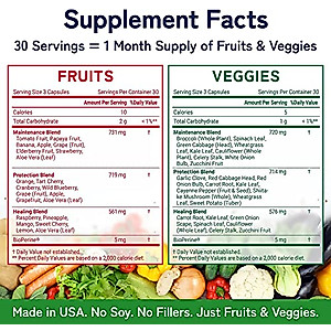 Kwala Nutrition Fruit and Vegetable Supplements to Boost Energy Balance - Premium Whole Food Fruits and Veggies from Nature - 90 Fruit, 90 Veggie Capsules - Vitamins, Soy Free, Made in USA - Pack of 2