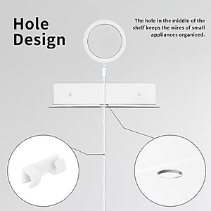 Fixwal Acrylic Floating Shelves No Drill, 9in Floating Wall Mounted Adhesive Shelf, Set of 3 Wall Decoration & Storage Shelf for Living Room, Bathroom, Bedroom, Kitchen (Clear)