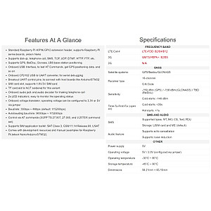 Waveshare 4G/3G/GNSS HAT for Raspberry Pi Zero/Zero W/Zero WH/2B/3B/3B+ Jetson Nano Based on SIM7600A-H LTE CAT4 up to 150Mbps Support Phone Call Wireless Communication