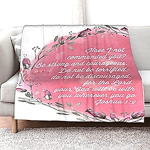 Bible Verse Joshua 1 9 Throw Blanket with Inspirational Thoughts and Prayers Religious Soft Christian Throw Blanket Inspirational Blankets and Throws Caring Gift for Men & Women
