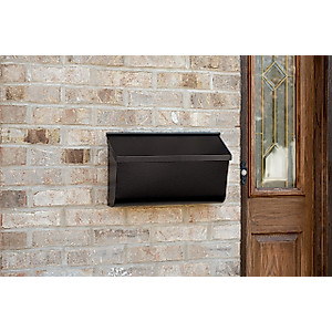 Gibraltar Mailboxes Woodlands Medium Capacity Galvanized Steel Black, Wall-Mount Mailbox, L4010WB0,Textured Black