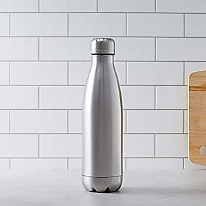 Amazon Basics 0.5L / 16.9 Fl. Oz. Stainless Steel Sport Water Bottle with Vacuum Sealed, Leak-Proof Lid