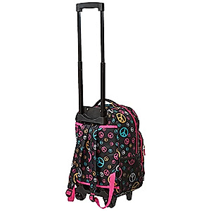 Rockland Double Handle Rolling Backpack, Peace, 17-Inch