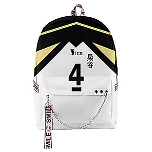 XIXISA 17" Anime Haikyuu Kotaro Bokuto Backpack for School Teens Boys Girls High School Volleyball Bookbag Laptop Backpacks (G)