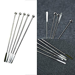 20 pcs Stainless Steel Coffee Beverage Stir Sticks Cocktail Stirrers Drink Swizzle Stick 7.4" Swizzle Stick Picks Tools