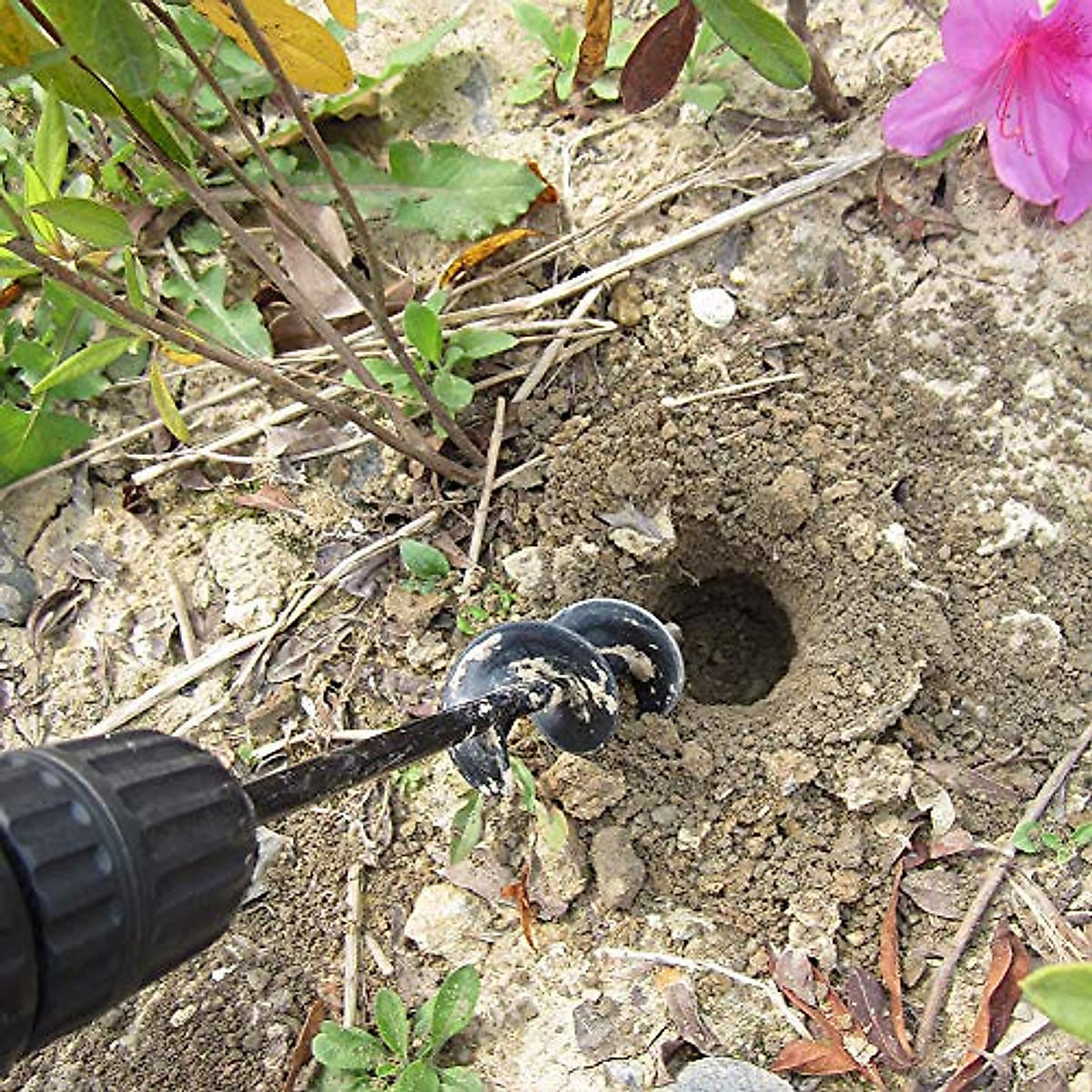 SYITCUN 2 Pack Auger Drill Bit for Planting 3"(D) x12"(L)&1.6"(D) x9"(L) Heavy Duty Garden Auger Spiral Drill Bit for Planting Bulb,Drill Auger for 3/8" Hex Drive Drill