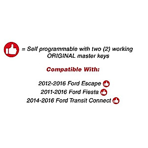 KeylessOption Keyless Entry Remote Car Ignition High Security Key Fob Replacement for Ford 164-R8007