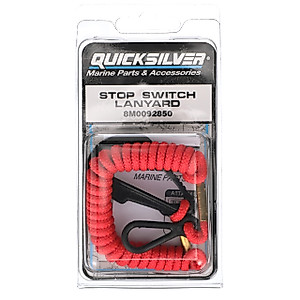 Quicksilver 8M0092850 Emergency Stop Switch Marine Safety Lanyard, Bright Red Finish, 54"