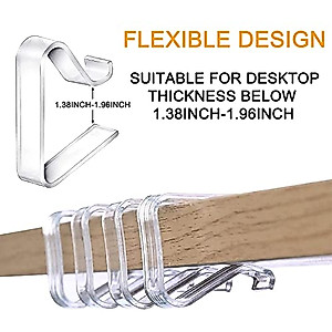 Transparent Clear Tablecloth Clips, Plastic Table Cloth Clips，Windproof Table Cover Holder Clamps，Table Cloth Holder for Christmas Home Wedding Party Indoor Outdoor Camping Picnic (24, Large)