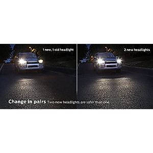 Philips Automotive Lighting H11 Vision Upgrade Headlight Bulb with up to 30% More Vision, 2 Pack,12362PRB2, white