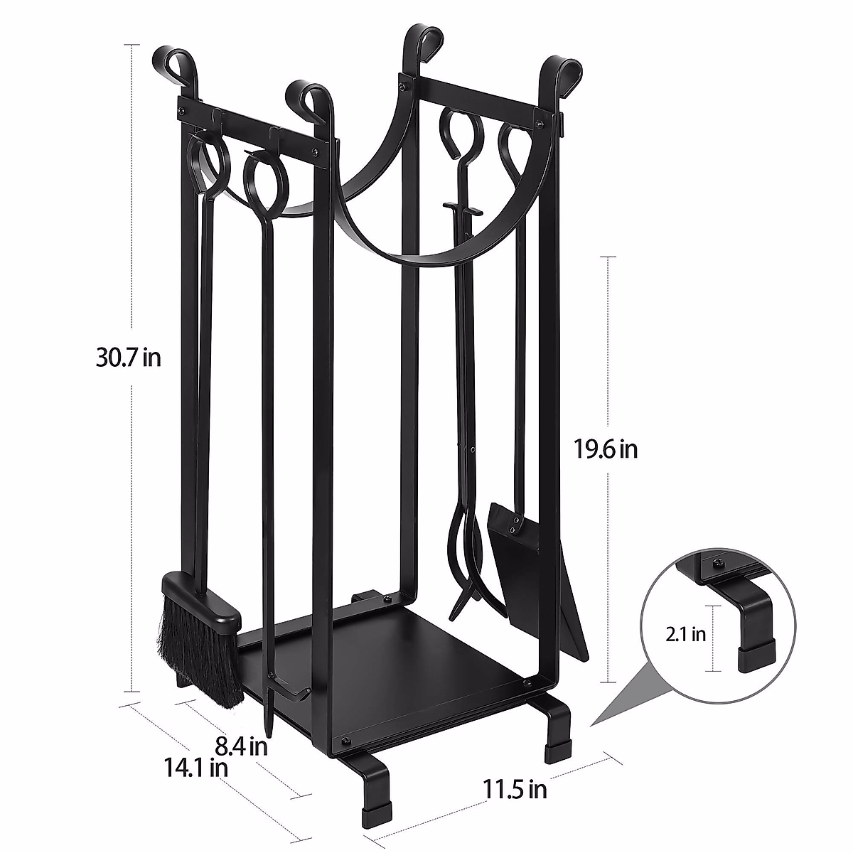 Amagabeli Fireplace Log Grate 24 inch Wide Bundle 30.7in Tall Fireplace Log Rack
