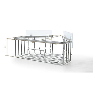 SunnyPoint RustProof Aluminum Wall Mount Shower Caddy Basket Shelf; Adhesive Hook Pad Included (Triangle, Silver)