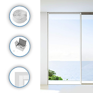 HOOMEE 36x83 Inch Zipper Screen Door Seal for Portable Air Conditioner and Tumble Dryer– Works with Every Mobile Air Conditioning-Air Exchange Guards with Zip and Adhesive Faster