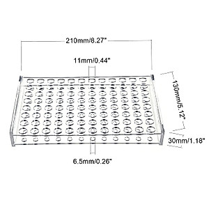Aicosineg 96Holes Centrifuge Tube Holder 0.43in Acrylic Test Tube Rack Holder Plastic Tube Rack Rectangular Plastic Stand Bracket Rack Test Tube Rack for Labortory Holder Party Favors Decoration Clear