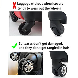 Generic 8 Pcs Luggage Wheel Covers - Protects Hard Suitcases, Reduces Noise, Dopamine Inspired Color