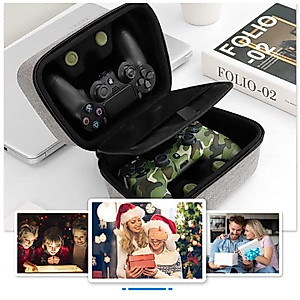 PS5 PS4 Switch Pro Controller Case, Game Controller Carrying Travel Case Compatible with PS-5, PS-4, X-Box, Switch Pro and Other Controllers, Protective Hard Storage Case for 2 Controllers, Grey