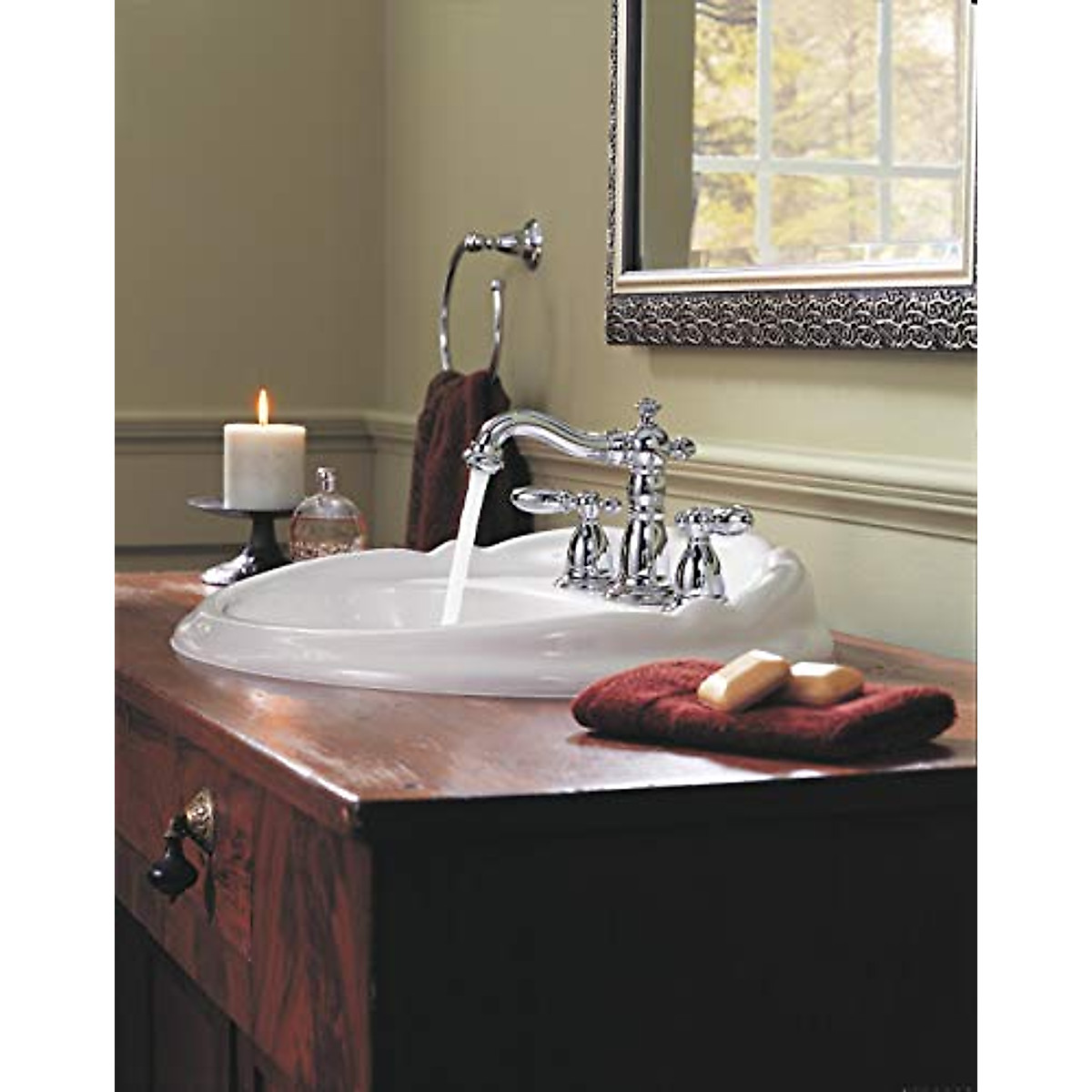 Delta Faucet Victorian Widespread Bathroom Faucet Chrome, Bathroom Faucet 3 Hole, Diamond Seal Technology, Metal Drain Assembly, Chrome 3555-MPU-DST