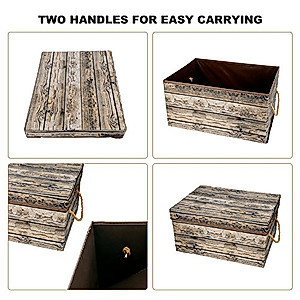 Livememory Decorative Storage Boxes with Lid, Fabric Storage Bins with Lids and Handles for Office, Bedroom, Closet, Toys. L15.7 x W11.8 x H7.9 Inches (Not Made of Wood, 2 Pack)