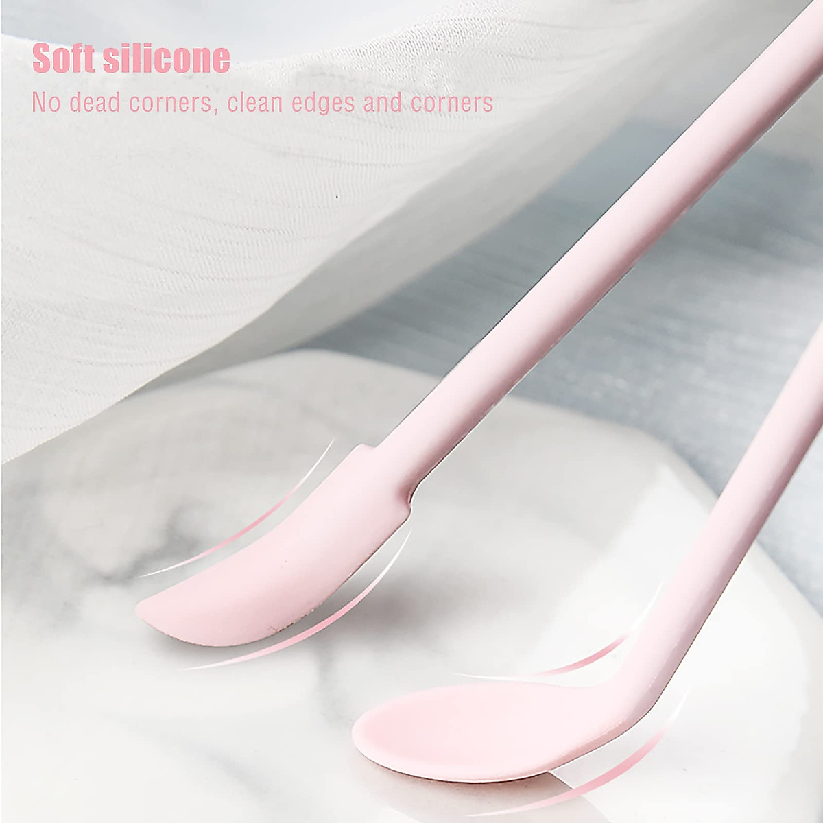 Small Silicone Spatulas - Makeup reusable beauty spatula - Mini rubber tiny nonstick cookware for cosmetics, spoonula,Jar bottles,food scraper, milk, coffee, Home kitchen cooking utensils set - 6 Pack