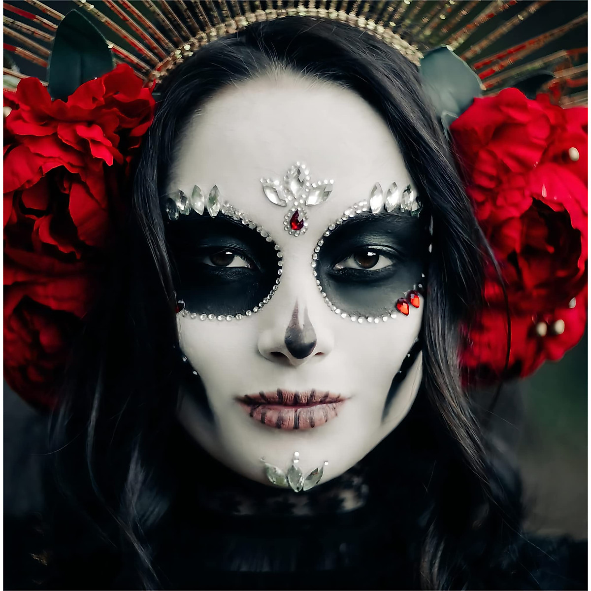 12Sets Noctilucent Face Jewels-Luminous Face Gems- Halloween Fluorescent Rhinestone Stickers Eye Body Euphoria Makeup Jewelry Glow in the Dark for Carnival Rave Festival Accessory Nail Art Decorations