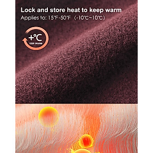 Willit Women's Fleece Lined Leggings Water Resistant Winter Pants Thermal High Waisted Yoga Hiking Running Tights Pockets Wine Red M