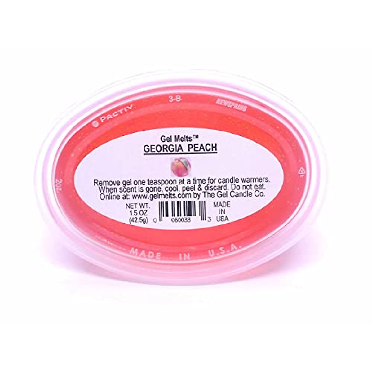 3 Pack Georgia Peach Aroma Gel Melts for Warmers and Burners by The Gel Candle Company Peel, MELT and Enjoy