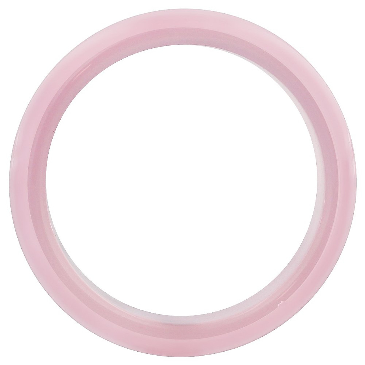 Pink Agate Gemstone 6mm Unisex Band Ring Size 7.5