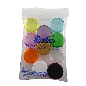 yueton?10 Empty Clear Boday Multi Color Top Lid Plastic Sample Containers 5 Gram Size Cosmetic Containers Pot Jars Eyshadow Container Lot