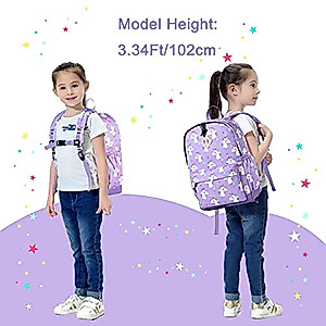 VASCHY Toddler Backpack for Girls, Cute Lightweight Water Resistant Preschool Backpack for Kindergarten Little Girls Bookbag Unicorn