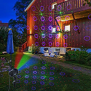 MHAZDZE Outdoor Laser Christmas Projector Lights 18 Pattern Decorative Laser Projector for Home and Garden