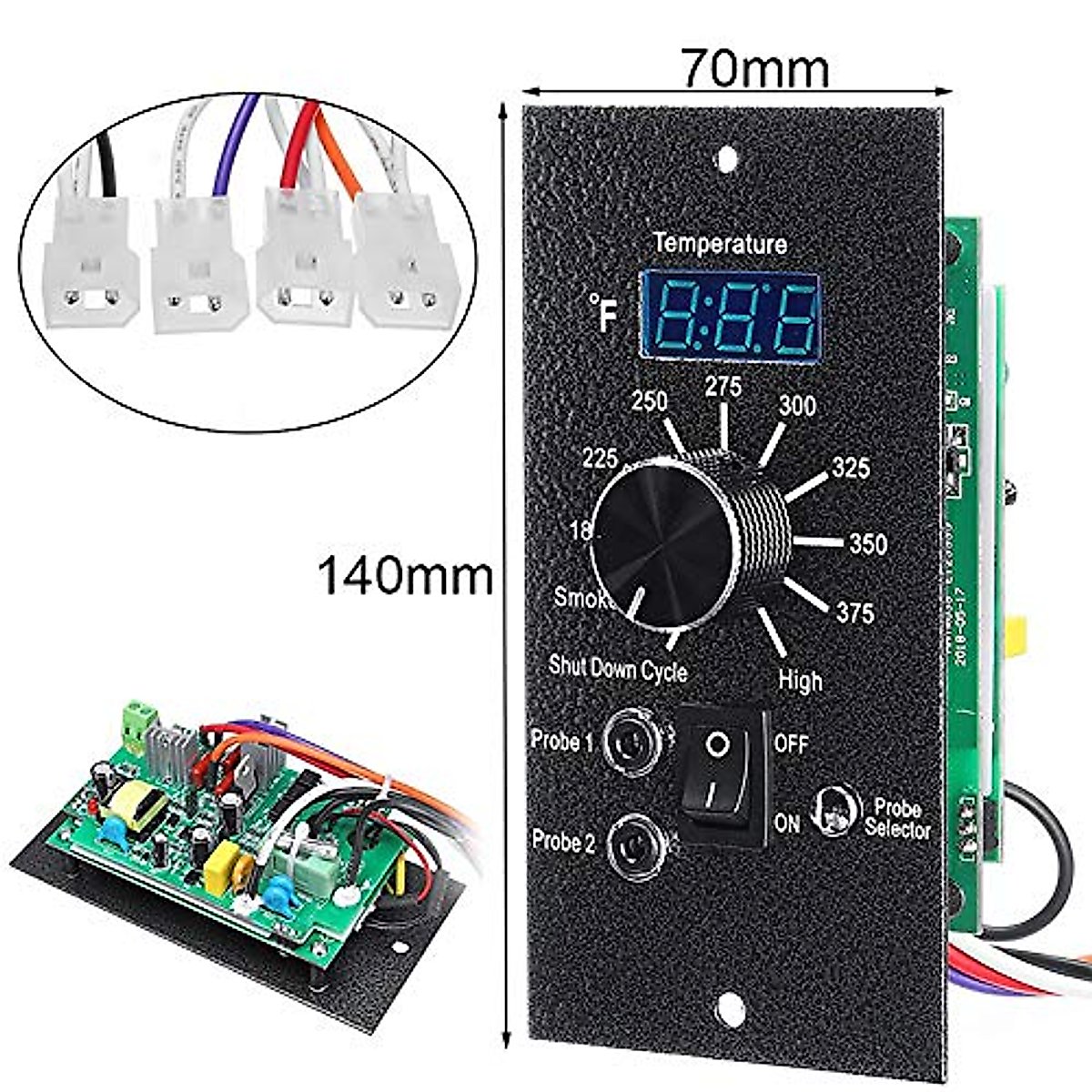 Digital Thermostat Kit for Traeger Control Panel Kit Parts Replacement, Upgrade Digital Thermometer Pro Controller Temperature Control Board for Traeger Pellet Grills, with Dual Meat Probes