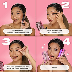 Glamnetic Magnetic Eyeliner - Black | Waterproof Liquid, All-Day Hold for Magnetic Eyelashes, Sweatproof, Paraben-Free - 7.5ml