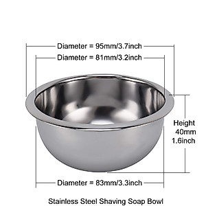 SANWA Deluxe Heavyweight Shaving Brush Razor Stand with Unbreakable Stainless Steel Shaving Bowl Set,Compatible with Gillette Fusion and Mach 3,Double Edge Safety Razor,Cartridge Razor