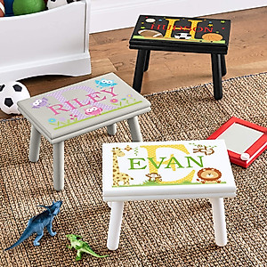 Let’s Make Memories Personalized My Own Name Step Stool - Children’s Step Stool - Sturdy Wood – Non-Toxic Paint, Sealer - Unicorn Design - Natural - 14’Wx9.25”Lx8.75”H - Ages 3+