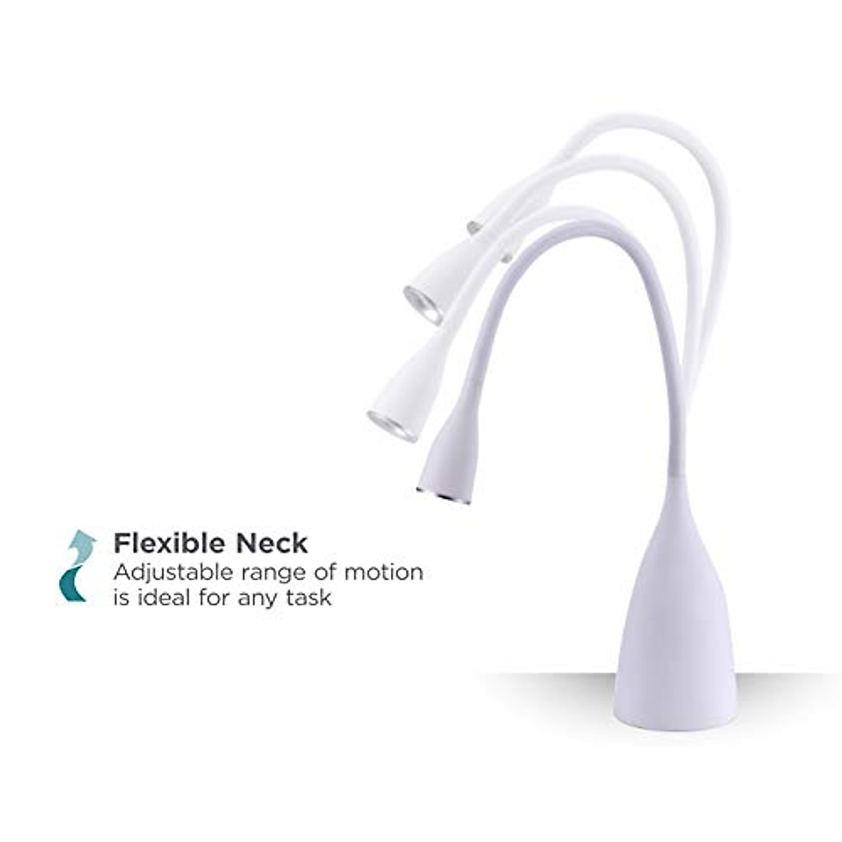 BLACK+DECKER LED Desk Lamp, Gooseneck Task Light, Dimmable with 3 Color Modes