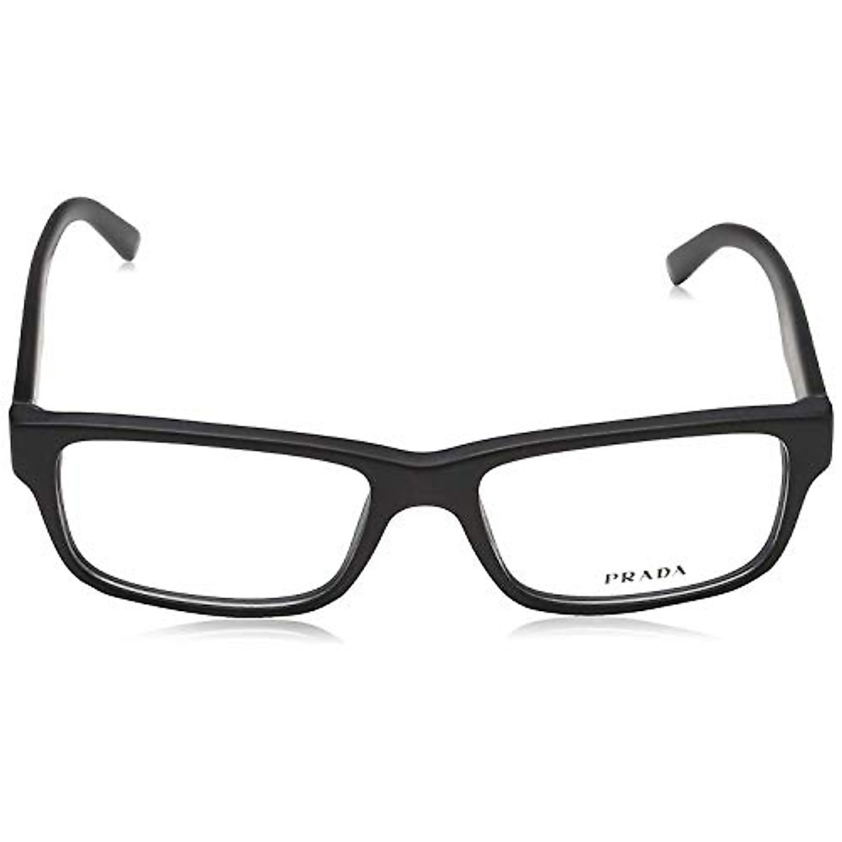 Prada Heritage PR 16MV 1BO1O1 Matte Black Plastic Rectangle Eyeglasses 55mm