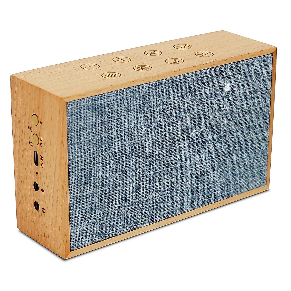 Lexenic White Noise Machine,Wooden Sleep Sound Machine with 24 Hours Playtime, 6W HD Stereo Dual Speakers and Bass with 37 Non Looping Soothing Sleep Sounds Therapy for Baby Kids Adults