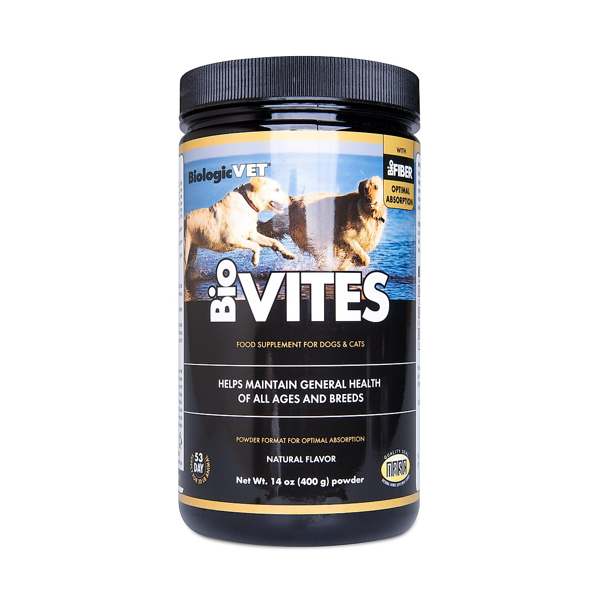 BiologicVET - BioVITES Multivitamin Powder for Cats & Dogs, Essential Vitamins, Minerals & Enzymes, Supports Your Pets Digestion and Immune System, 53-Day Supply for 30-lb. Animal, 14-oz. Powder