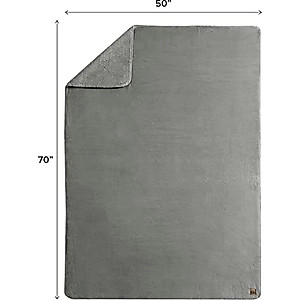 UGG 18961 Whitecap Plush Flannel Oversized Reversible Fleece Throw Blanket Comfortable Lightweight Cozy Hotel Style Home Decor Luxurious Machine Washable Easy Care Blankets, 70 x 50-Inch, Seal