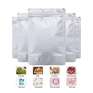 LZLPACKING 100 Pieces Smell Proof Mylar Bags- Resealable Packaging Pouch Bag with Clear Window for Food Storage，stand up pouch bags，Lipgloss，Eyelash Jewelry Electronics Storage(6×9 Inch)