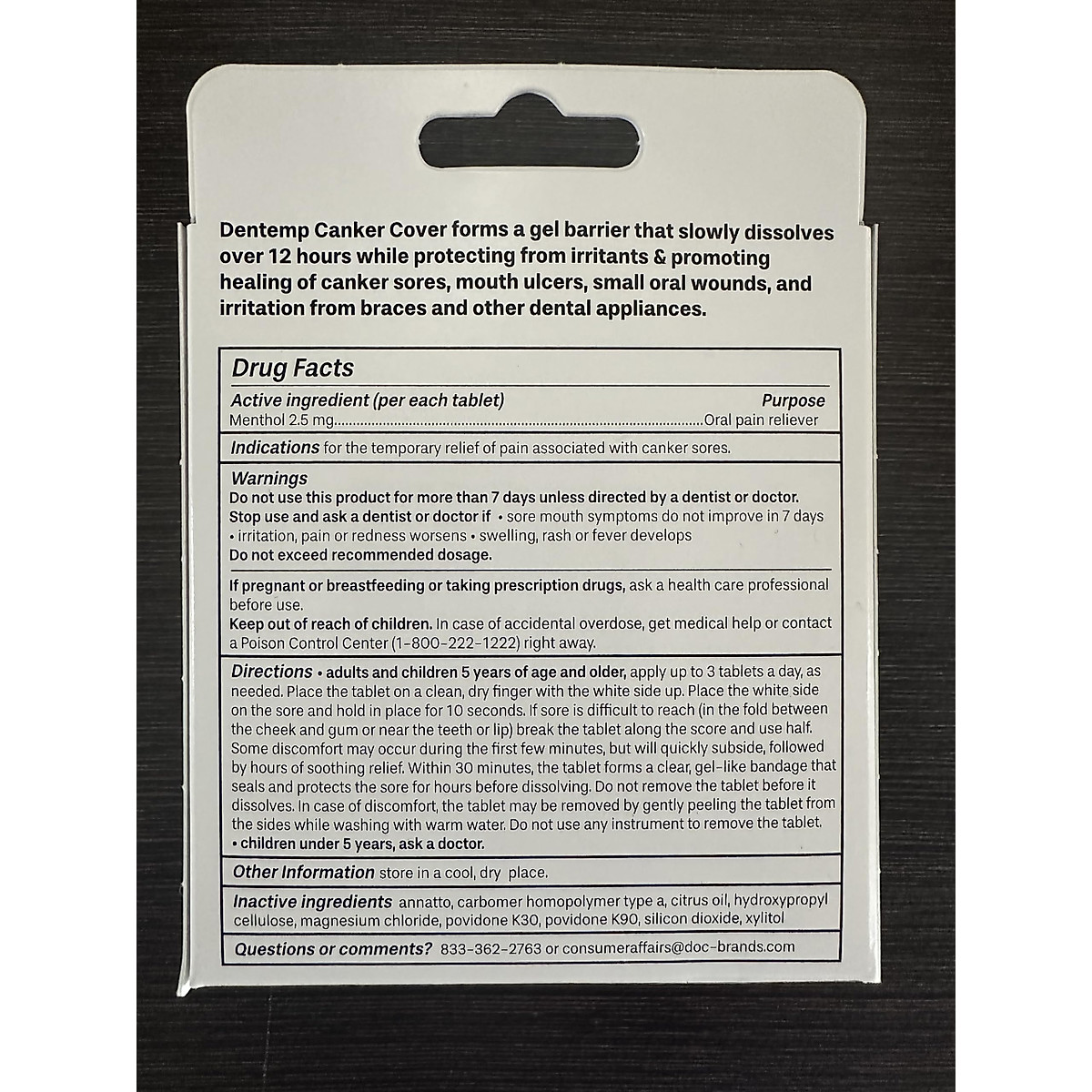 Dentemp Canker Sore Medicine 2pk Canker Cover - Oral Pain Reliever (12 Count) - Treatment to Relieve Canker Pain, Mouth Sores & Mouth Irritation - Fast Acting Canker Sore Relief Tablets for Adults