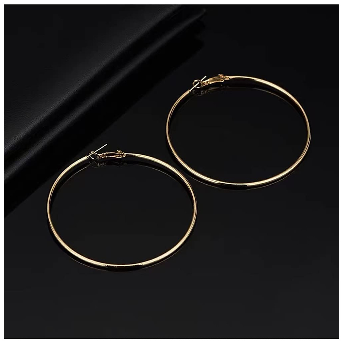 90mm Hoop Earrings for Women (Gold)