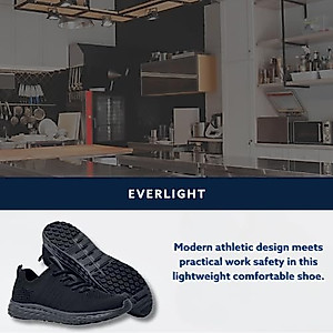 Shoes for Crews Everlight Mens Non Slip Work Shoes - Men's Work & Safety Footwear, Lace-Up Breathable Work Shoes for Men, Zapato de Trabajo para Hombre, Size 7 Black