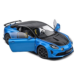 2023 Alpine A100 Radicale Blue Metallic with Carbon Hood and Top 1/18 Diecast Model Car by Solido S1801619